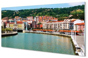 akrylový obraz Španělsko Město horské řeky 100x50 cm