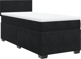 Box spring postel s matrací černá 90x200 cm samet 3288506