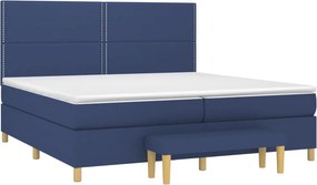 Box spring postel s matrací modrá 200x200 cm textil 3137107