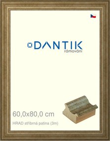 DANTIK rámeček 60x80 | HRAD stříbrná patina (Plexi Čiré)