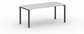 Stůl Square s černou podnoží 1800 x 800 x 750 mm, bílá