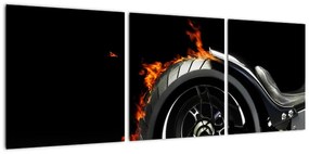 Obraz hořící motorky