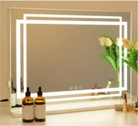 Costway Make-up zrcátko s LED osvětlením a 3 barevnými stmívatelnými režimy