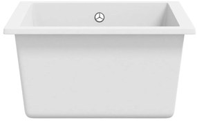 vidaXL Marketos Kuchyňský dřez s přepadem bílý žula