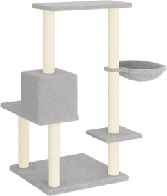 Škrabadlo pro kočky se sisalovými sloupky světle šedé 95 cm 172074