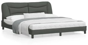 vidaXL Rám postele s LED osvětlením tmavě šedý 180 x 200 cm textil