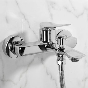 Rea Vision Premium, nástěnná vanová baterie s ruční sprchovou soupravou, chromová, REA-B6739