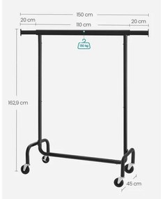 Mobilní stojanový věšák LINEA černá