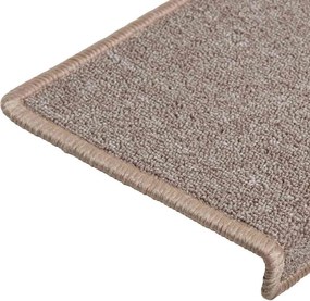 Schodové rohože 30 ks 65 x 21 x 4 cm světle hnědé s obdélníkovým okrajem 3365767