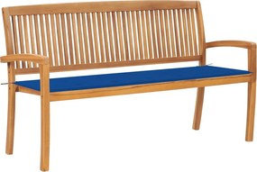 Stohovatelná zahradní lavice s poduškou 159 cm masivní teak 3063316