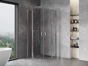 Mexen, Mexen Mist Duo výklopný sprchový kout 110 x 110 cm, průhledný, chrom - 8A4-110-110-01-00
