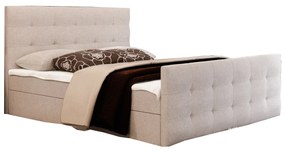 Manželská postel Boxspring 180 cm Milagros Comfort 2 (béžová) (s matrací a úložným prostorem). 1056185