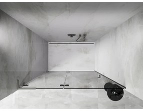 Mexen, Mexen Lunar L levé otočné sprchové dveře 140 cm, transparentní, broušený nikl - 834L-140-000-97-00-L