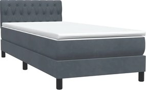 Box spring postel s matrací tmavě šedá 80x220 cm samet 3316522