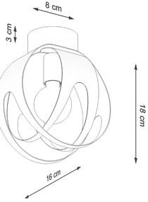 Stropní svítidlo Tulos, 1x bílé kovové stínítko