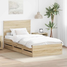 Rám postele s čelo Sonoma dub 100 x 200 cm Inženýrské dřevo 3410737