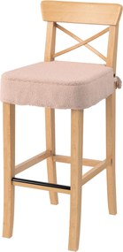 Sedák na židli IKEA Ingolf - barová barva růžová látka pletený vzor