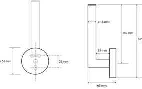 Sapho - Držák toaletního papíru X-ROUND 16,5 cm černá