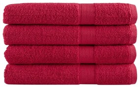 Premium ručníky SOLUND 4 ks červené 80 x 200 cm 600 g/m² 137411