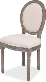 Jídelní židle 4 ks krémové textil 244088
