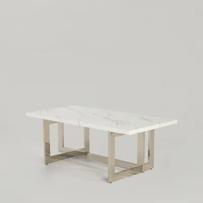Konferenční stolek s mramorovou deskou ENALOPS stříbrný