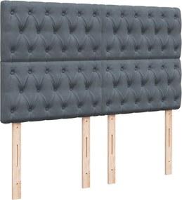 Box spring postel s matrací tmavě šedý 140 x 190 cm samet 3293213