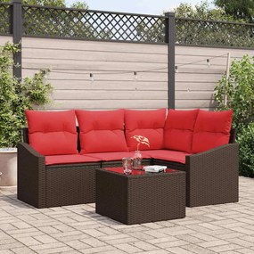 Set pohovek 5 ks Hnědá polyratan 3346714