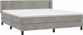 Box spring postel s matrací světle šedá 160x200 cm samet 3130847