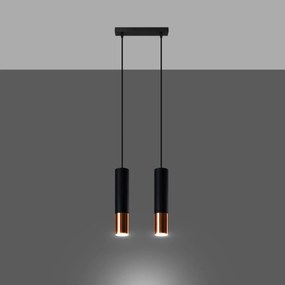 Sollux Lighting Závěsné svítidlo LOOPEZ 2 černé/měď