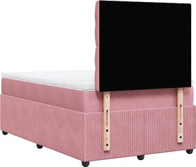 Box spring postel s matrací růžová 120 x 200 cm samet 3292321