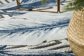 Dywany Łuszczów, Kusový koberec Botanic 65242 Feathers grey – na ven i na doma, 157x220, modrá, chodba / předsíň