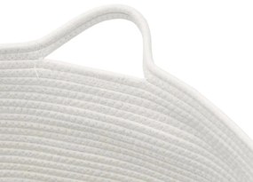 Koš na prádlo hnědý a bílý Ø 55 x 36 cm bavlna - Default Title