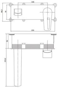 Cersanit S951-357 - Vanová baterie pro podomítkovou instalaci MILLE lesklý chrom