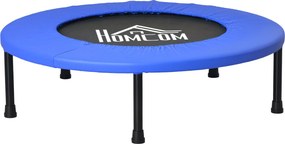 HOMCOM Fitness Trampolína Ø81 cm, Ocelová Trampolína se Zabezpečovací Podložkou a 28 Jary pro Vnitřní a Vnější Cvičení, Nosnost 100 kg, 81x81x22,5 cm,