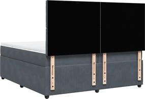 Box spring postel s matrací tmavě šedá 200x200 cm samet 3292443