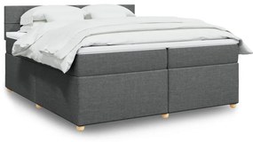Box spring postel s matrací tmavě šedá 200x200 cm textil 3286788
