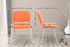 Konferenční židle Ken C umělá kůže – oranžová