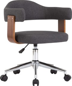 vidaXL Otočná kancelářská židle ohýbané dřevo a textil [3054840] Barva: Šedá