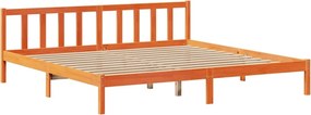 Postel s knihovnou bez matrace 200 x 200 cm masivní borovice 3321726