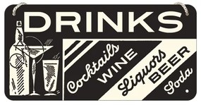 Postershop Závěsná cedule - Drinks 10x20 cm