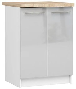 Kuchyňská skříňka OLIVIA S60 2D - bílá/šedý lesk
