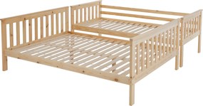 Patrová rozložitelná postel, přírodní, LUINI