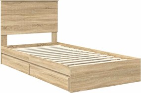 Postel s úložným prostorem se zásuvkou Sonoma dub 100 x 200 cm 3411238
