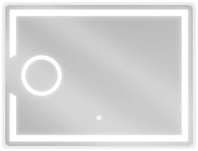 Mexen Onyx, LED koupelnové zrcadlo s podsvícením a kosmetickým zrcátkem 80x60 cm, 6000K, ochrana proti zamlžování, 9813-080-060-611-00