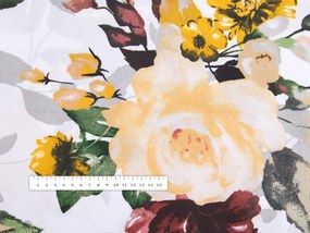 Biante Bavlněný povlak na polštář s lemem Sandra SA-217 Velké žluté květy 50 x 60 cm