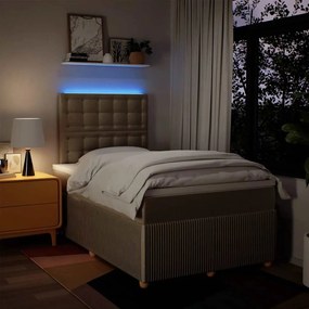 Box spring postel s matrací krémová 120x190 cm textil 3294314