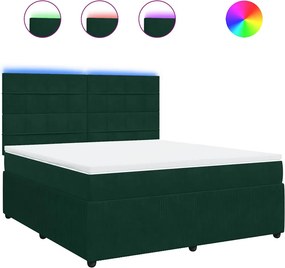 Box spring postel s matrací tmavě zelená 180x200 cm samet 3294709