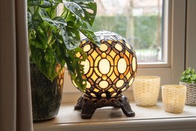 Stolní lampa Tiffany ve tvaru koule Gulia - Ø 20*25 cm E14/max 1*25W