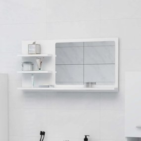 Koupelnové zrcadlo bílé 90 x 10,5 x 45 cm dřevotříska - Default Title