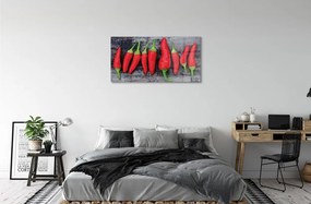 Obraz na skle červené papriky 140x70 cm